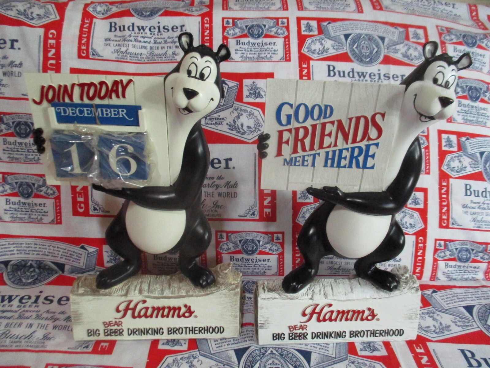 NEW VTG 1972 HAMM'S BEER BEAR GOOD FRIENDS IN MOTION BAR SIGN STATUE NO ...