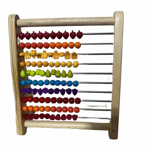 B. toys Wooden Abacus Counting Toy - Two-ty Fruity Colorful Rainbow ...