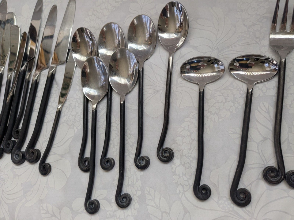 Odd Lot of 23 Pcs Gourmet Settings Treble Clef 18/10 Stainless Flatware ...