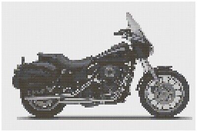 Cross Stitch Pattern by Florashell - Harley Davidson FXDXT Motorbike | eBay