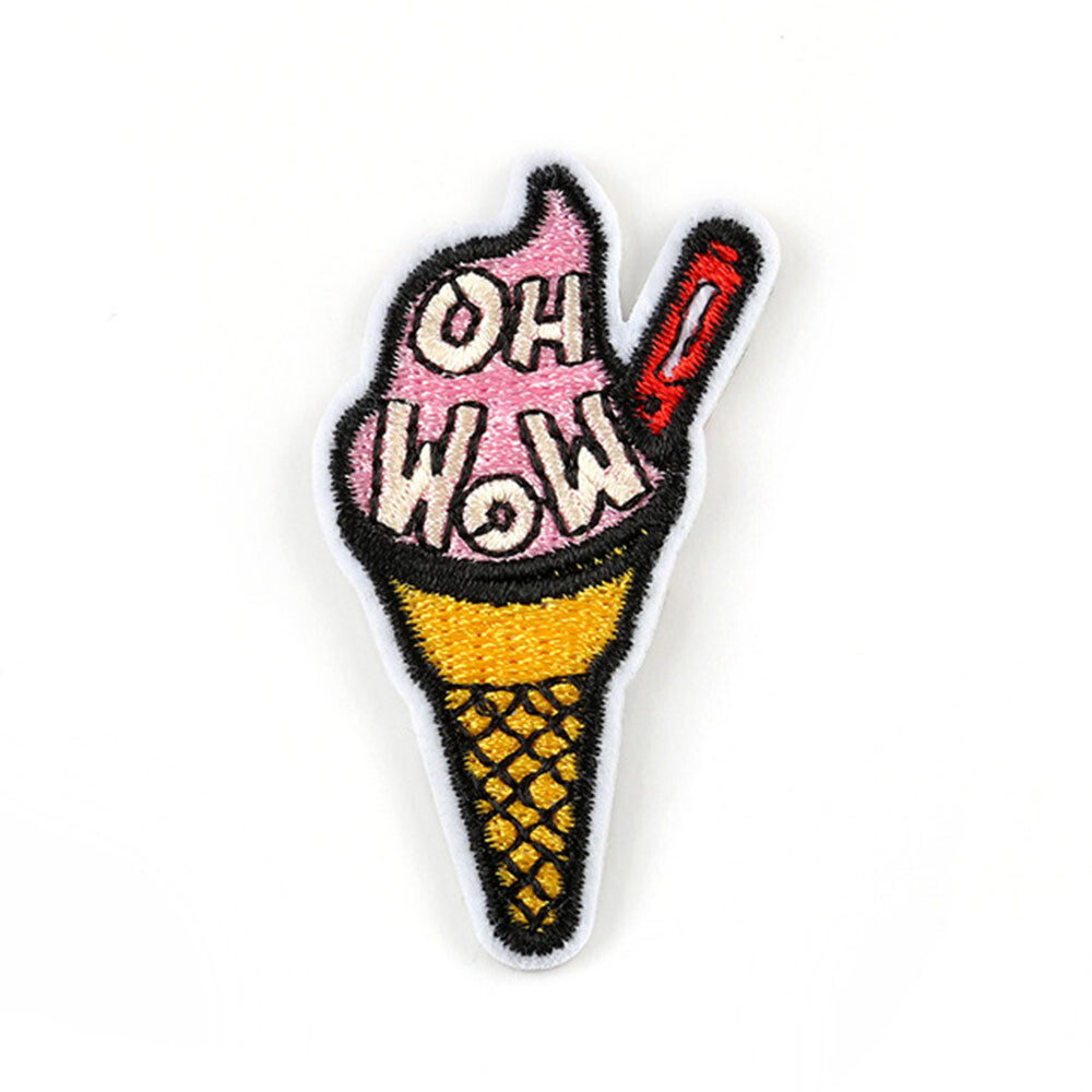 20 pcs DIY Ice Cream Embroidered Patches Colourful Iron on Sew On Sweet ...