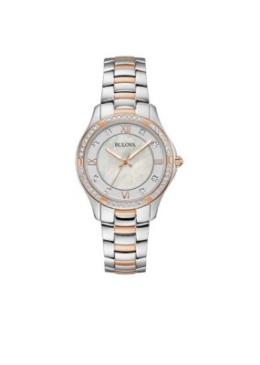 Bulova Women's Crystal Quartz Gemmed Gold Stainless Steel Watch 33 MM ...