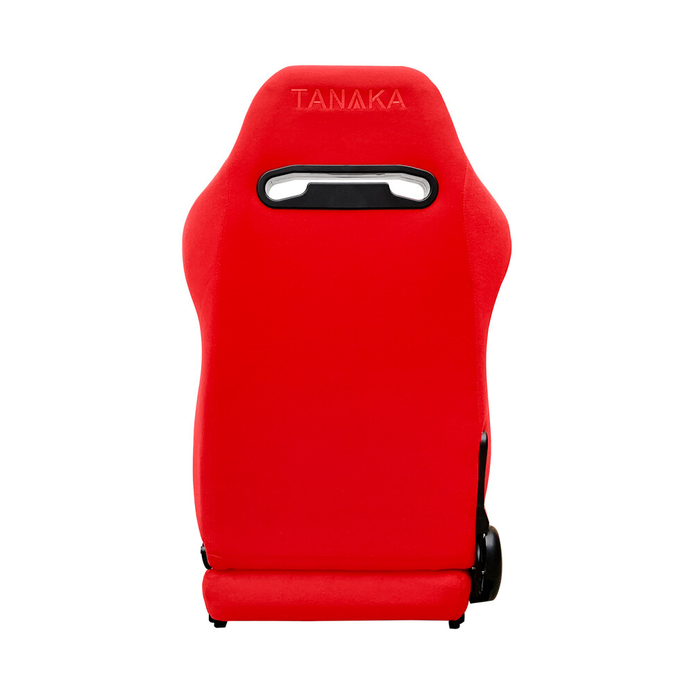 PAIR L + R TANAKA RED CLOTH RACING SEATS RECLINABLE W/ SLIDERS FOR ...