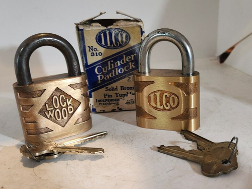 Vintage Old Lockwood & ILCO Padlock with Keys *Bronze* | eBay