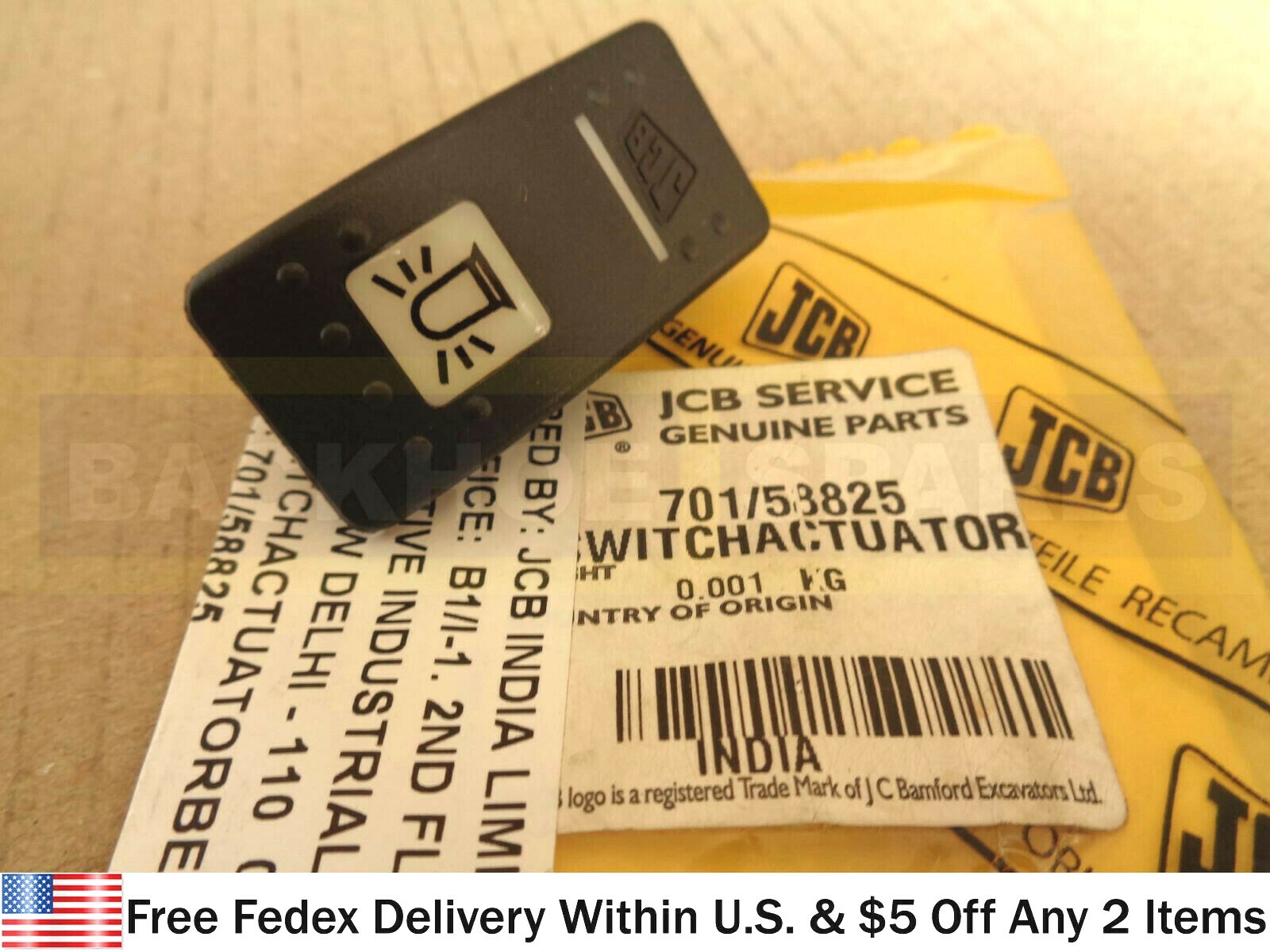 JCB PARTS -GENUINE JCB ACTUATOR BEACON LIGHT SWITCH COVER (PART NO. 701 ...