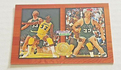 Larry Bird Magic Johnson 1994 NBA Hoops #MB1 5th Anniversary Gold ...