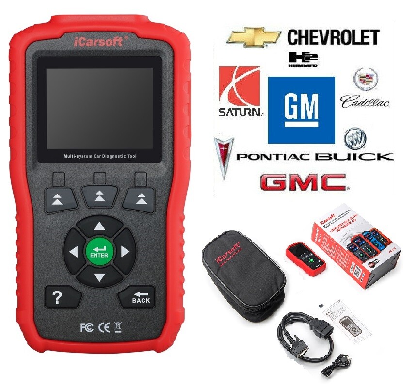 GM GENERAL MOTORS DIAGNOSTIC SCANNER TOOL SRS ABS CODE READER iCARSOFT ...