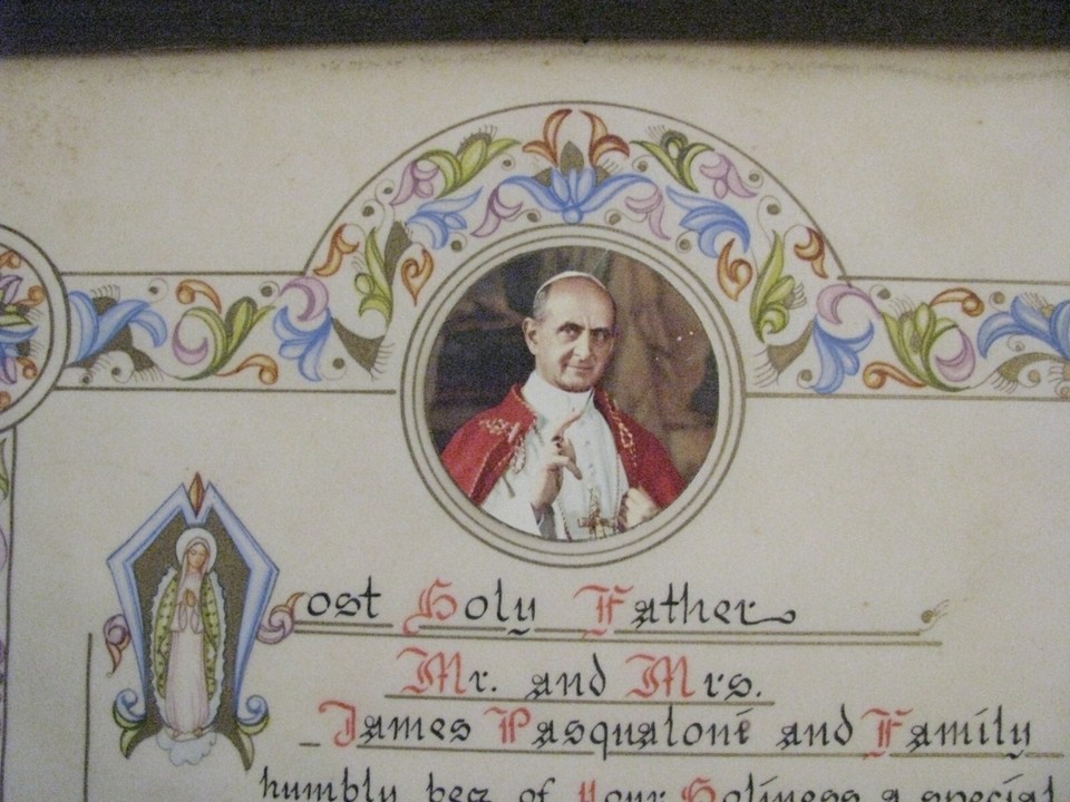 *Pope Paul IV / Pope John Paul II Framed Papal Apostol Blessings Lot ...