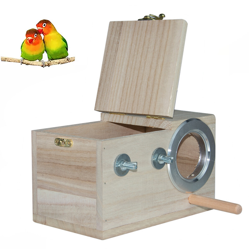 Wooden Bird Breeding Cage Nesting Box Hatching Nest Parakeet Budgie ...