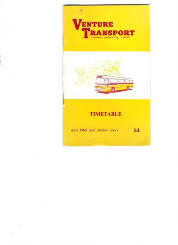 Venture Transport Newcastle Official Bus Timetable April 1968 | eBay UK