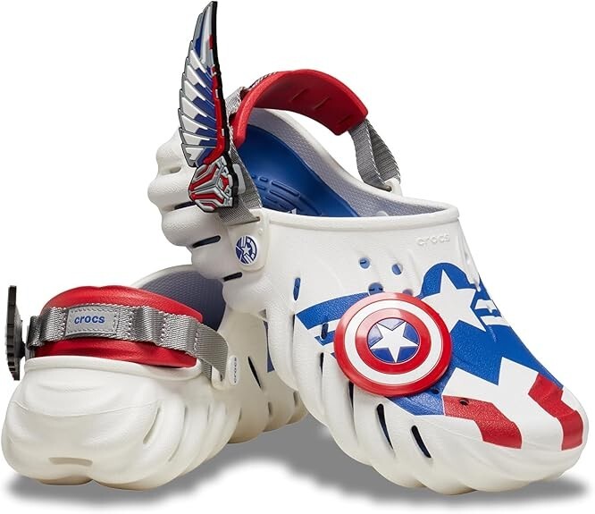 Crocs Captain America Echo Clog Mens Size 11 Marvel Trump Patriotic USA ...