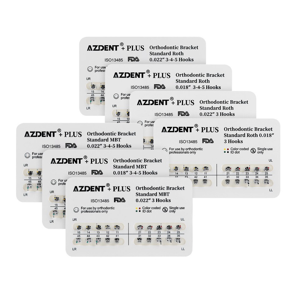 AZDENT PLUS Dental Orthodontic Mesh Base Brackets Mini Roth/MBT ...
