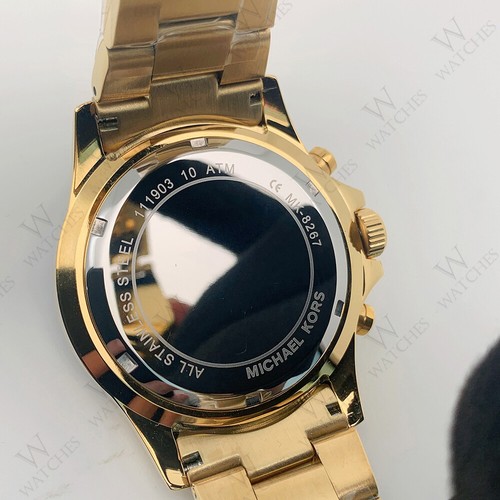 New Michael Kors MK8267 Everest Gold Tone Stainless Steel Bracelet Men ...
