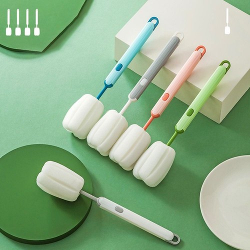 Plastic Spong Cups Cleaner Long Handled Detachable Sponge Cup Brush | eBay