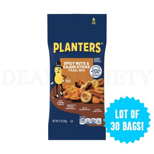 Planters Spicy Nuts & Cajun Sticks Trail Mix 2oz Lot of 30 Bags | eBay