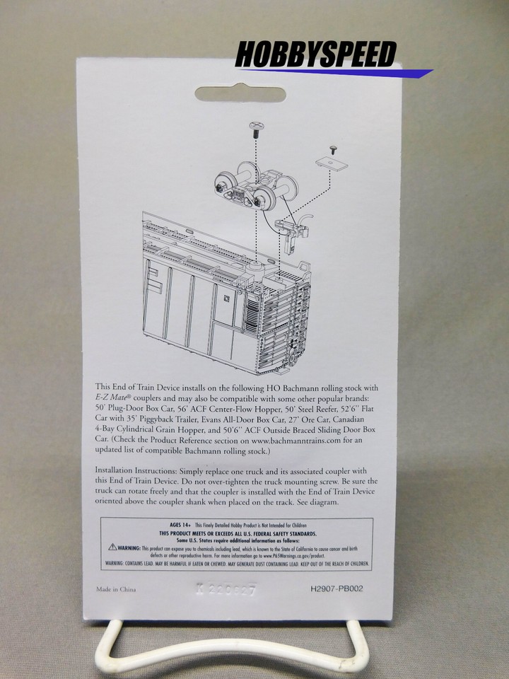 BACHMANN 42907 HO SCALE FRED TRUCK FLASHING RED END OF TRAIN DEVICE ...