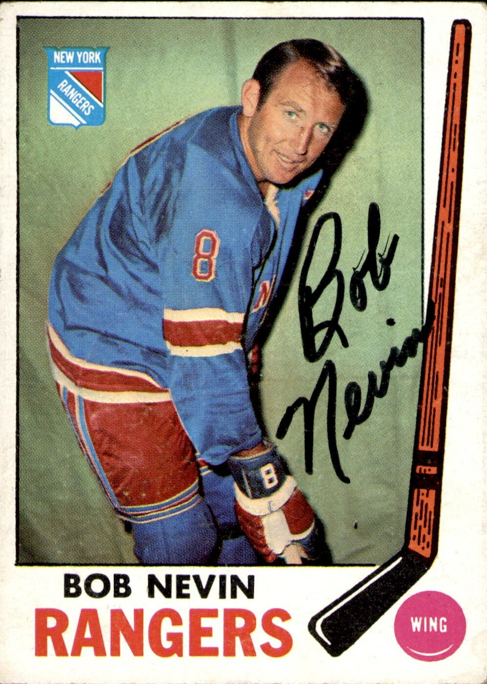 Bob Nevin Signed 1969-70 Topps #40 Autographed Rangers 59241 | eBay