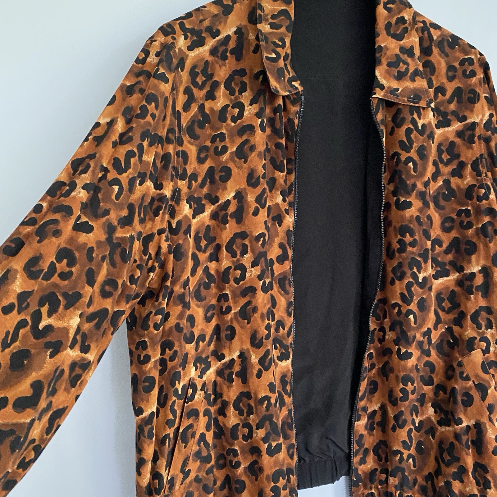 NEW Style Exchange 100% Silk Animal Print Zip Up Jacket Plus Size 2X ...