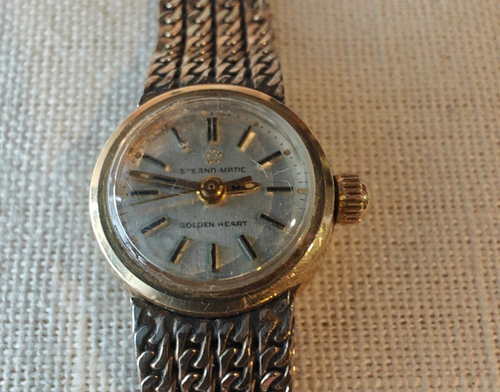 Vintage 1950s Eterna-matic "Golden Heart" Swiss watch, in running ...