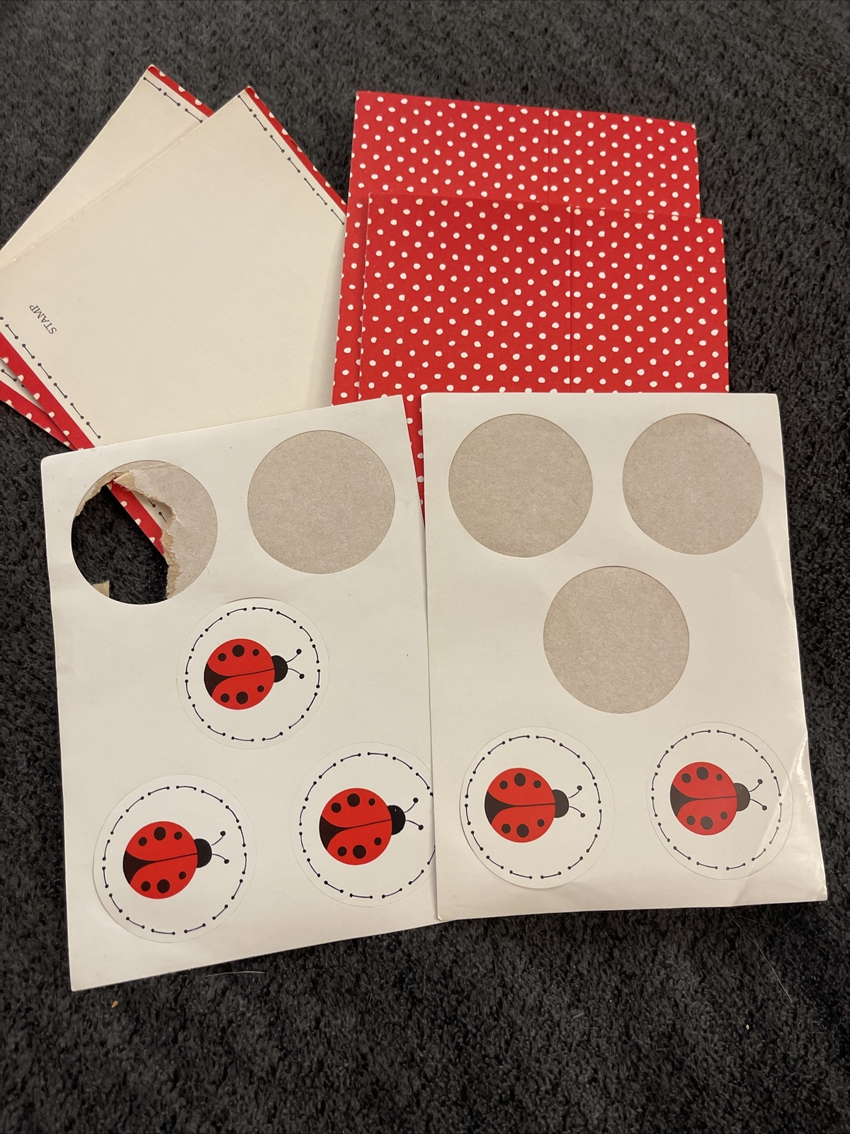Vintage Stationary Fold Cards Lady Bugs OC7 | eBay