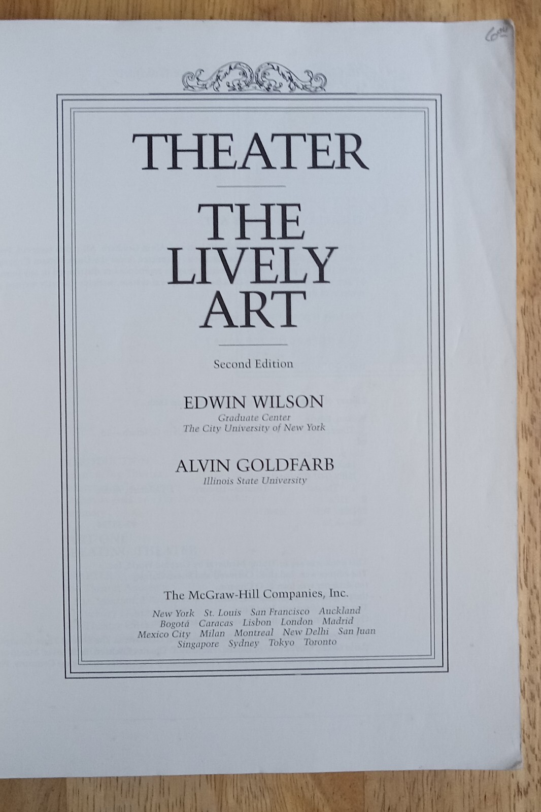 Theater : The Lively Art by Alvin Goldfarb and Edwin Wilson (1995 ...
