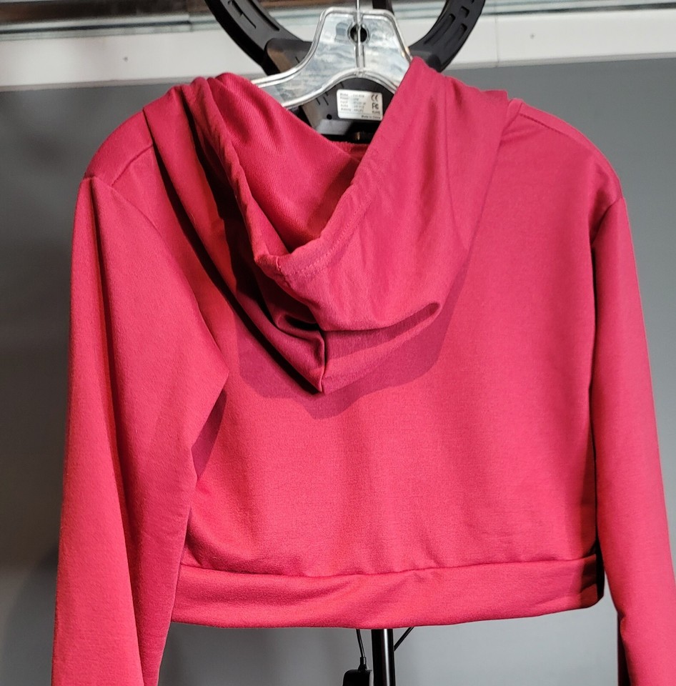 Women Hoodies Long Sleeve Zip Crop Tops Basic Hooded Crip Sweatshirt ...