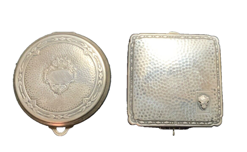2 Antique Powder Compacts 1 marked sterling silver the other not marked ...