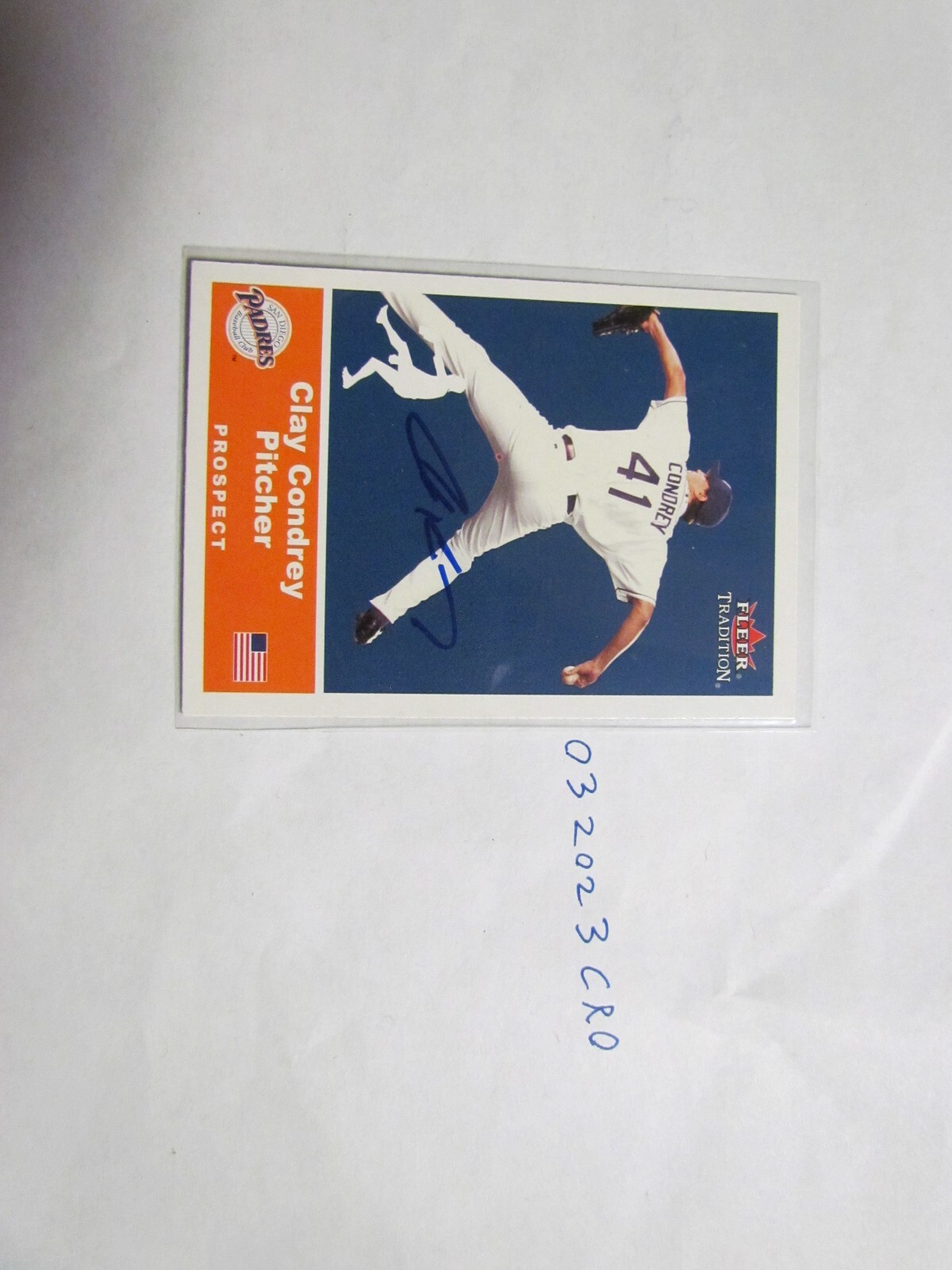 2002 Fleer Tradition Clay Condrey signed baseball Card | eBay