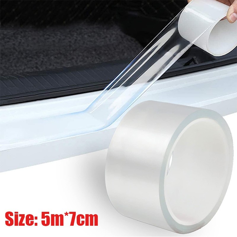 5m*7cm Clear Car Door Plate Sill Scuff Covers Anti-Scratch Stickers For ...