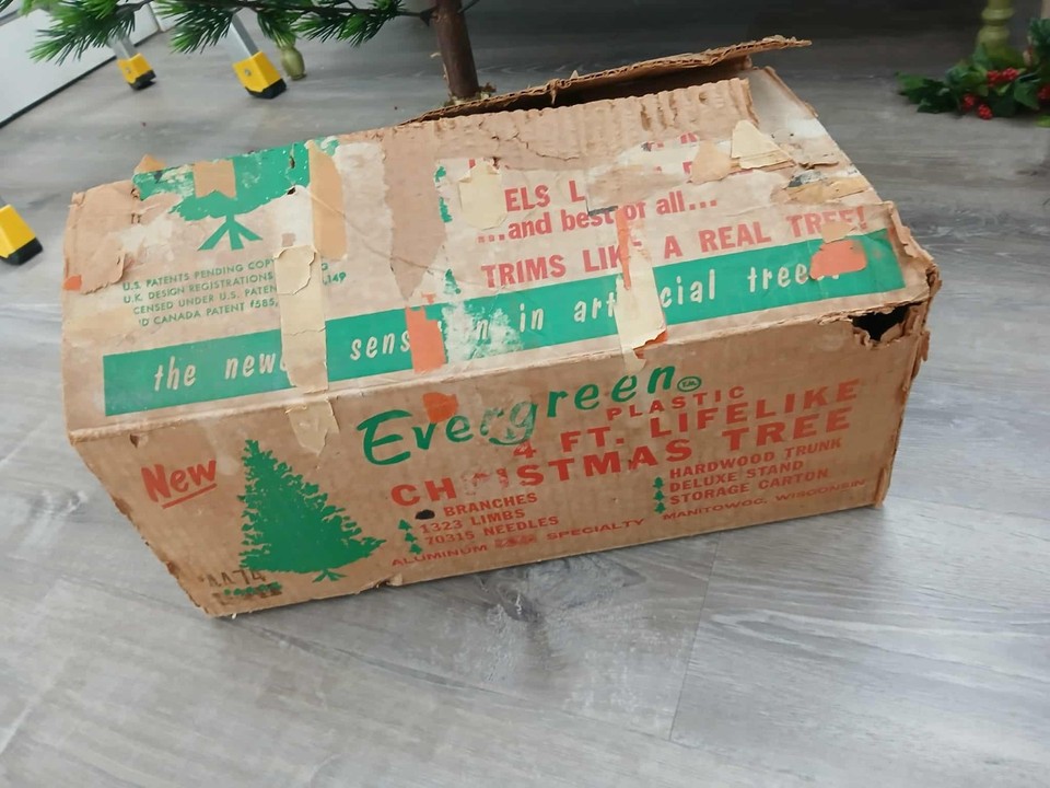 1961 Vintage Evergreen Polyethylene Christmas Tree In Good Condition with Box | eBay