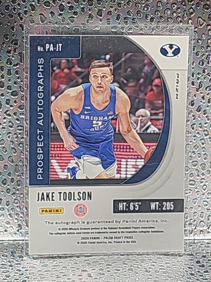 2020-2021 NBA Prizm Draft Picks Jake Toolson Pink Cracked Ice Auto #PA ...