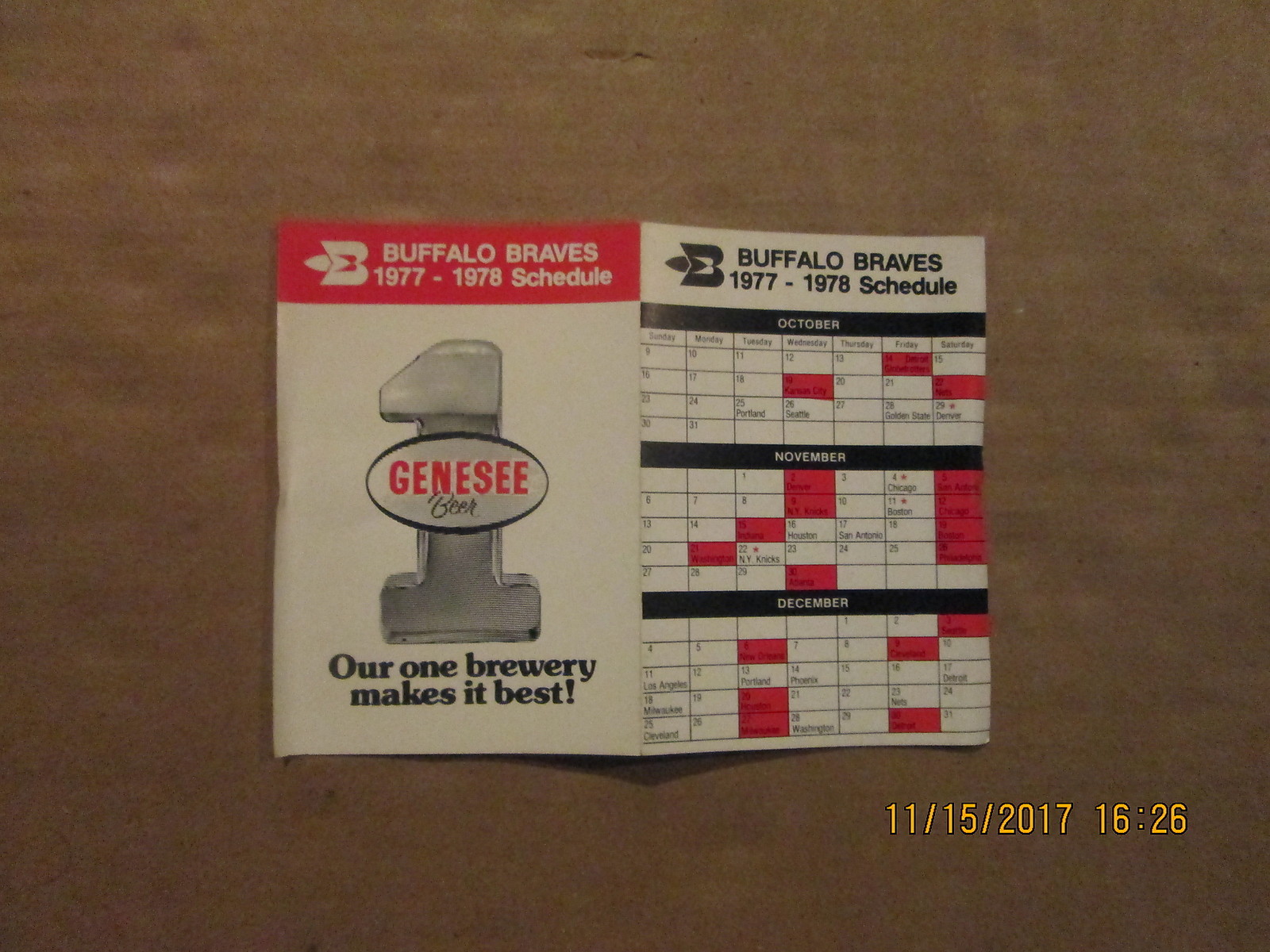 WFL Houston Texans Vintage Defunct Circa 1974 Team Logo Card Schedule ...