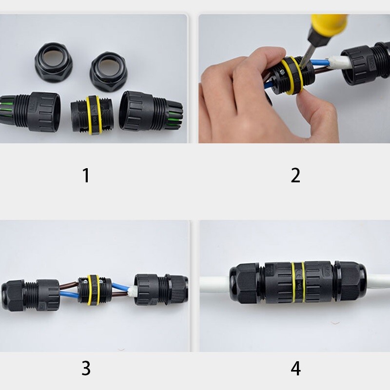 IP68 wasserdicht Kabelverbinder Kabelmuffe Verbindung Muffe 2-5Pole M16 ...