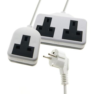 Euro EU French Schuko Plug to 13A UK Socket Generator Adapter Fly Lead ...