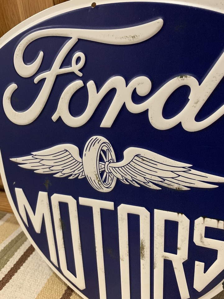 Ford Motors Sign Shop Garage Gas Oil Parts Car Truck Vintage Style Wall ...
