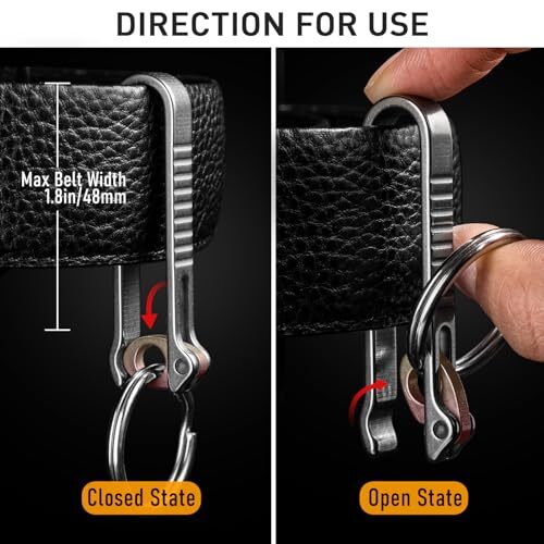 Titanium Belt Key Holder，Quick 1pcs Titanium Belt Clip+1pc 30mm Steel ...