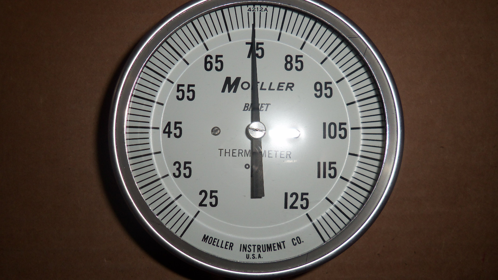 Bimet Moeller Instrument 4500 Thermometer 25-125 F. 1/2" NPT 5-6" Rod ...