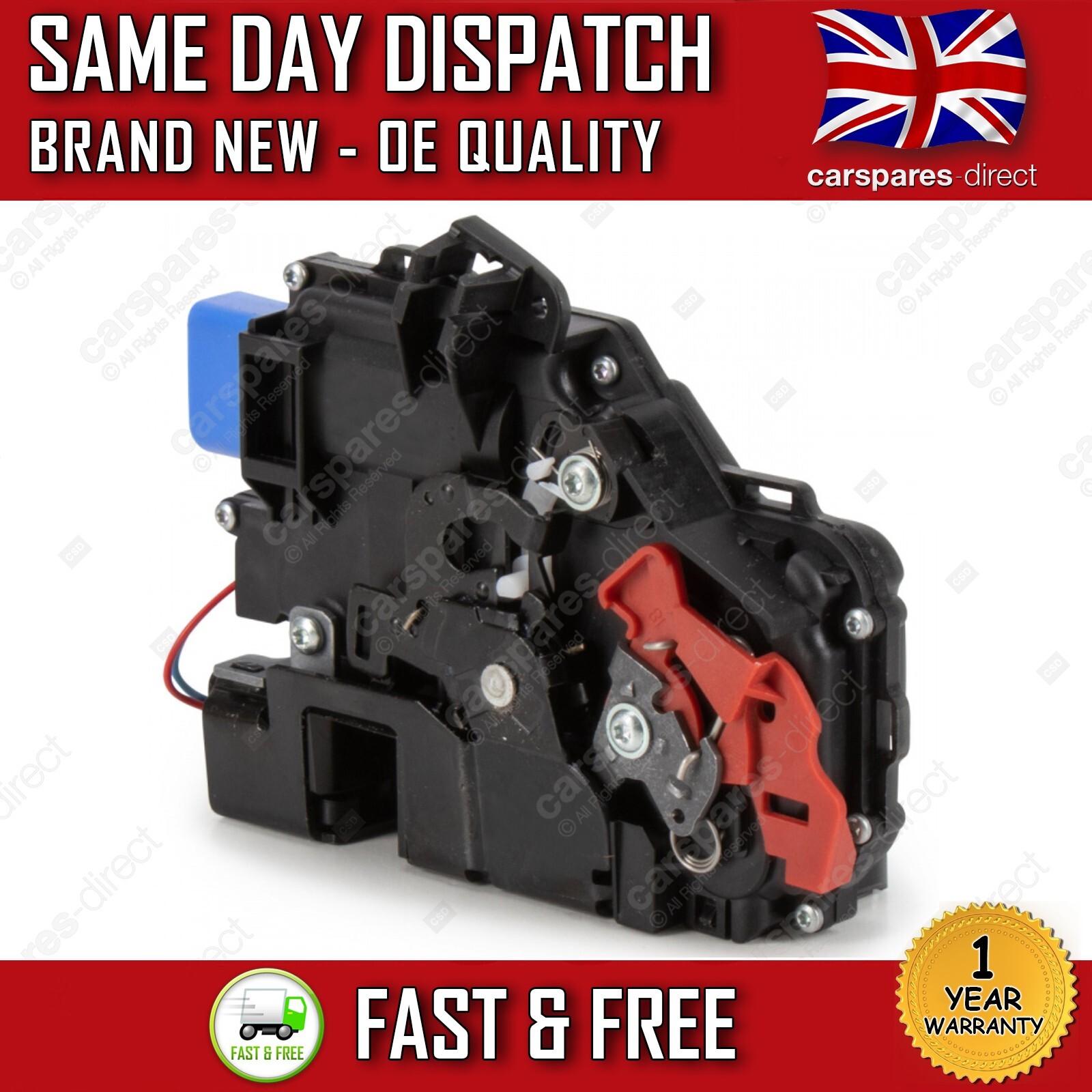 VW Touareg Touran 2002-2015 Rear Right Drivers Side Central Door Lock ...