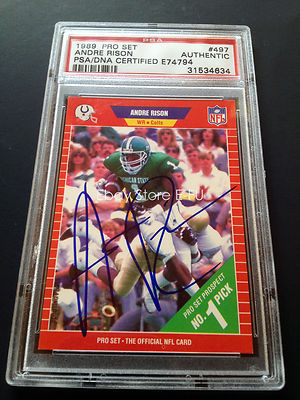 ANDRE RISON RC PSA/DNA Signed 1989 Pro Set BEST Blue Autograph ATL ...
