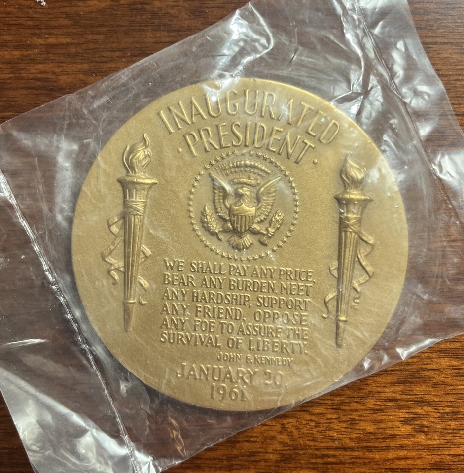 John F. Kennedy 1961 Inauguration Commemorative Coin 3 Inch Orig Sealed ...