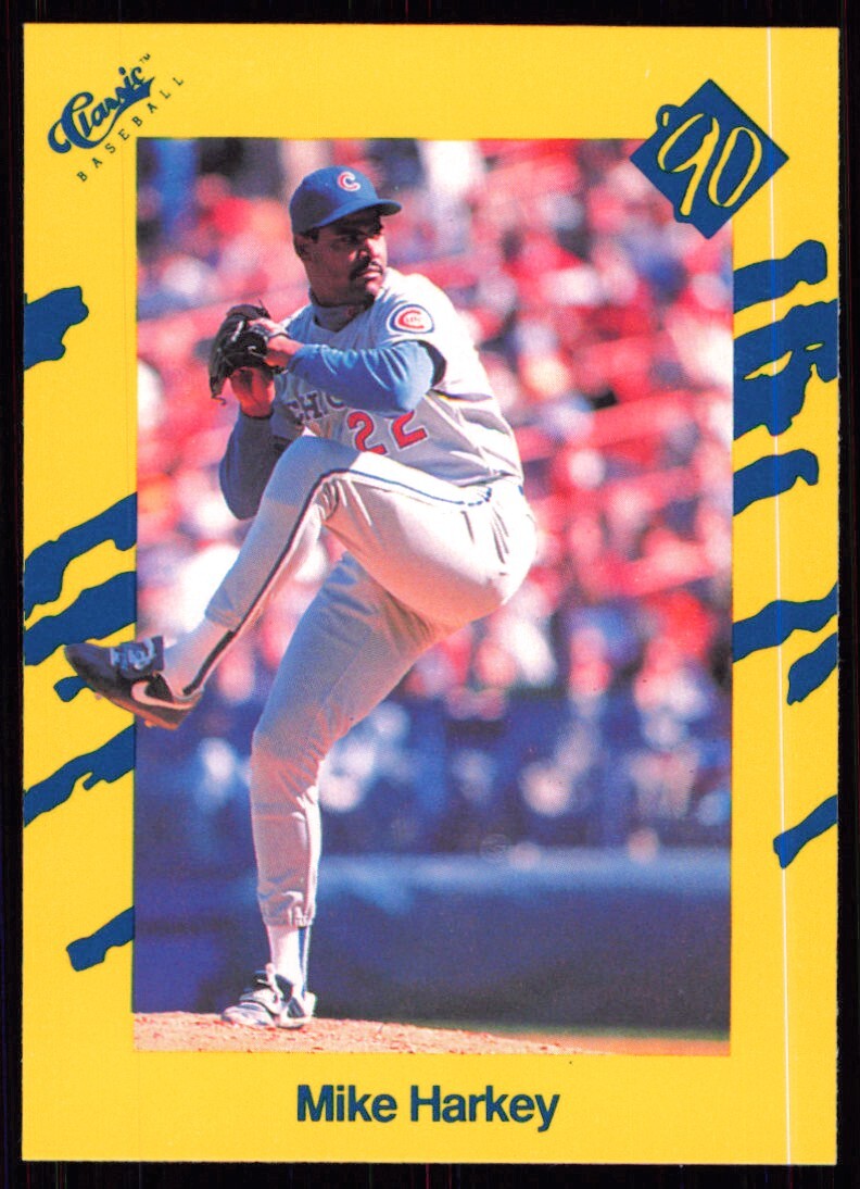 1990 Classic Yellow Mike Harkey Chicago Cubs #T47 | eBay