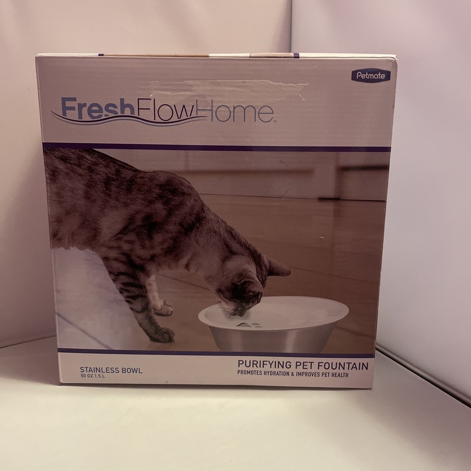 Petmate Fresh Flow Home purifying pet fountain 50 oz Used | eBay