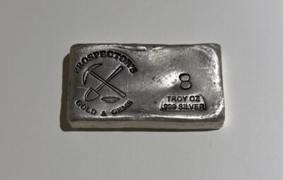 Prospector Gold and Gems 8 oz (Ounce) Poured - Loaf .999 Silver Bar | eBay
