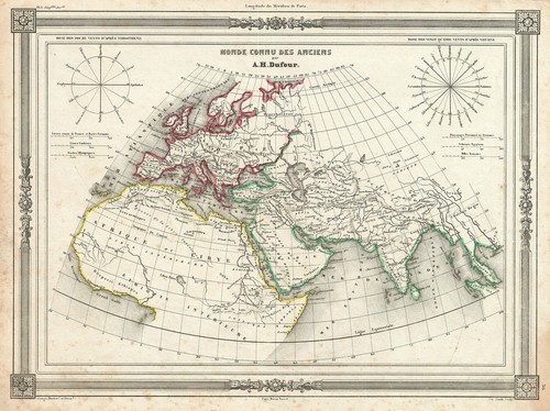 1852 Dufour Map of The Ancient World (Europe, Asia, Africa) | eBay UK