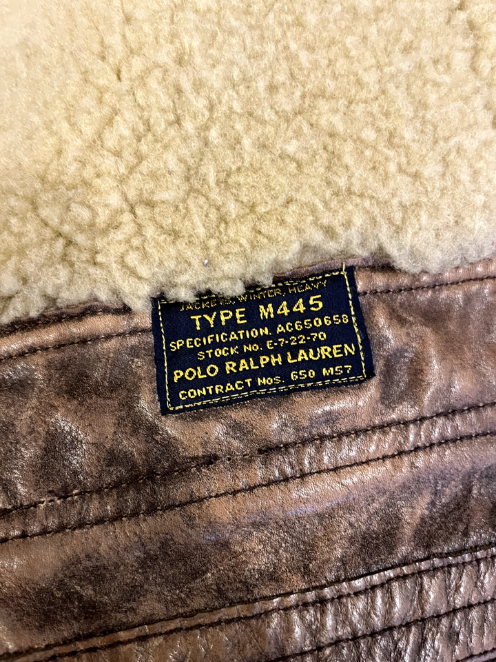 Polo by Ralph Lauren M-445 Shearling Mouton Leather Flight Bomber ...