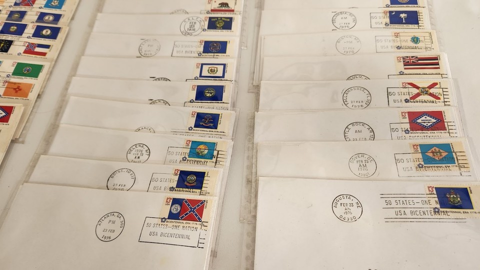 1976 First Day of Issue Stamps/Envelopes Lot of 62 ~50 State Stamps ...
