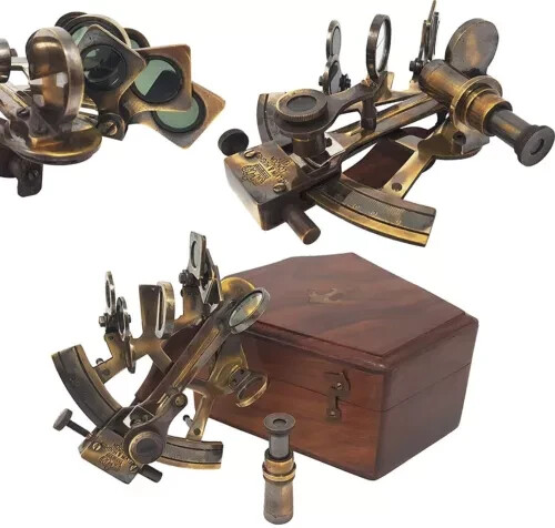 Collectible Handmade Brass Sextant 4" Antique Kelvin & Hughes London ...