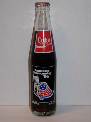 10 OZ COCA COLA COMMEMORATIVE BOTTLE - 1986 TENNESSEE HOMECOMMING | eBay