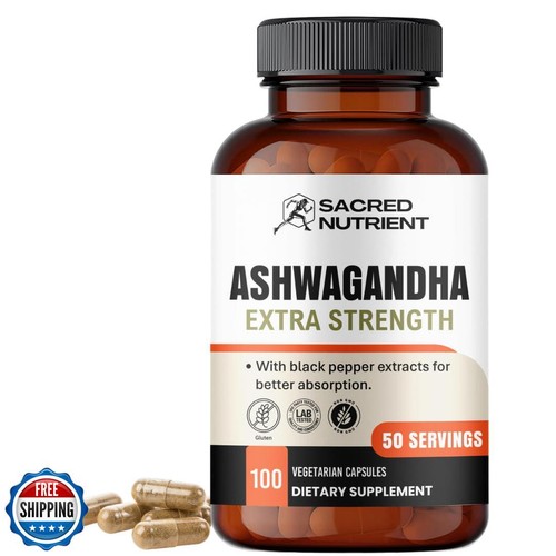 Sacred Nutrient Ashwagandha Organic Extra Strength Supplement with ...