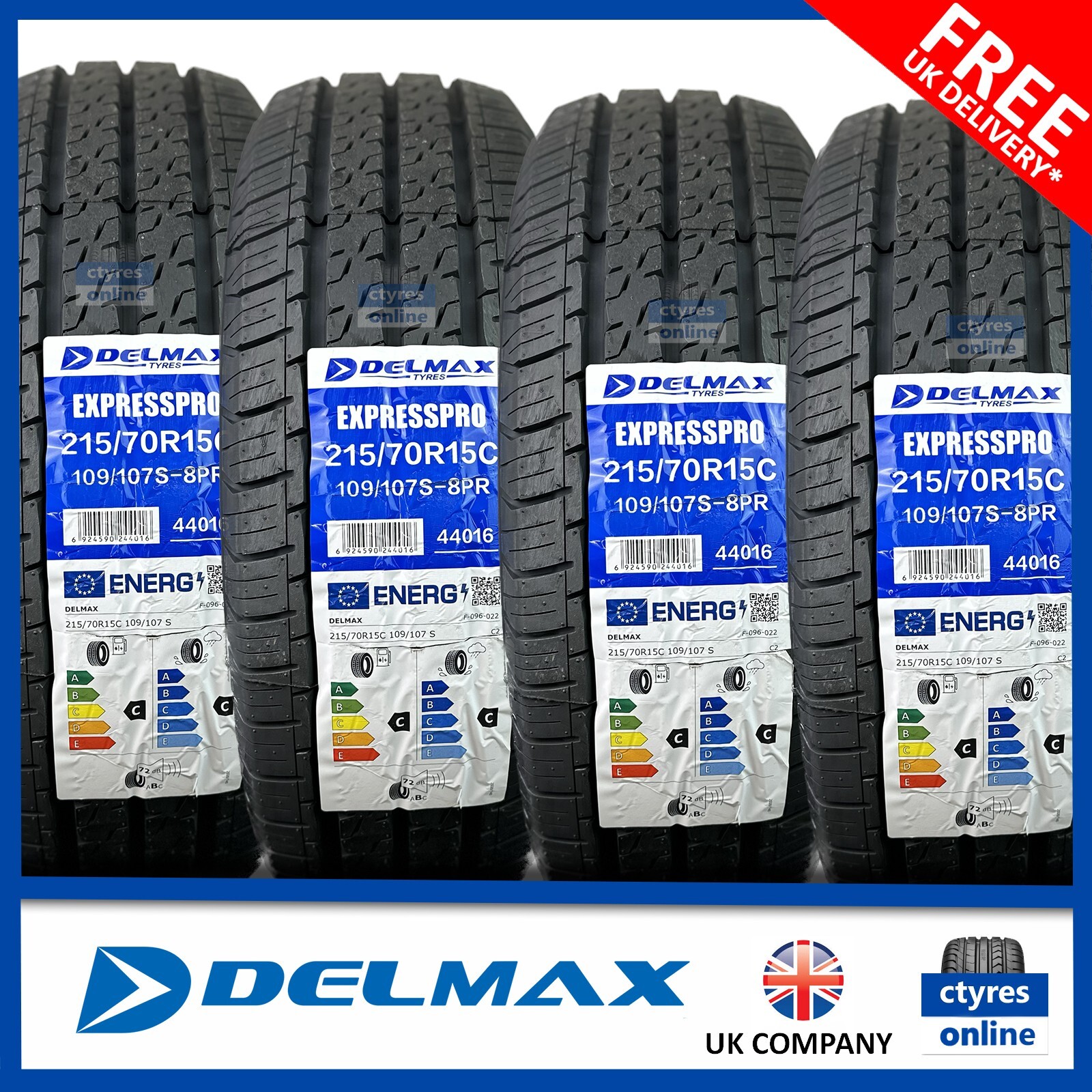 4X New 215 70 15 215/70R15c VAN TYRES 109/107S DELMAX EXPRESSPRO *C/C ...